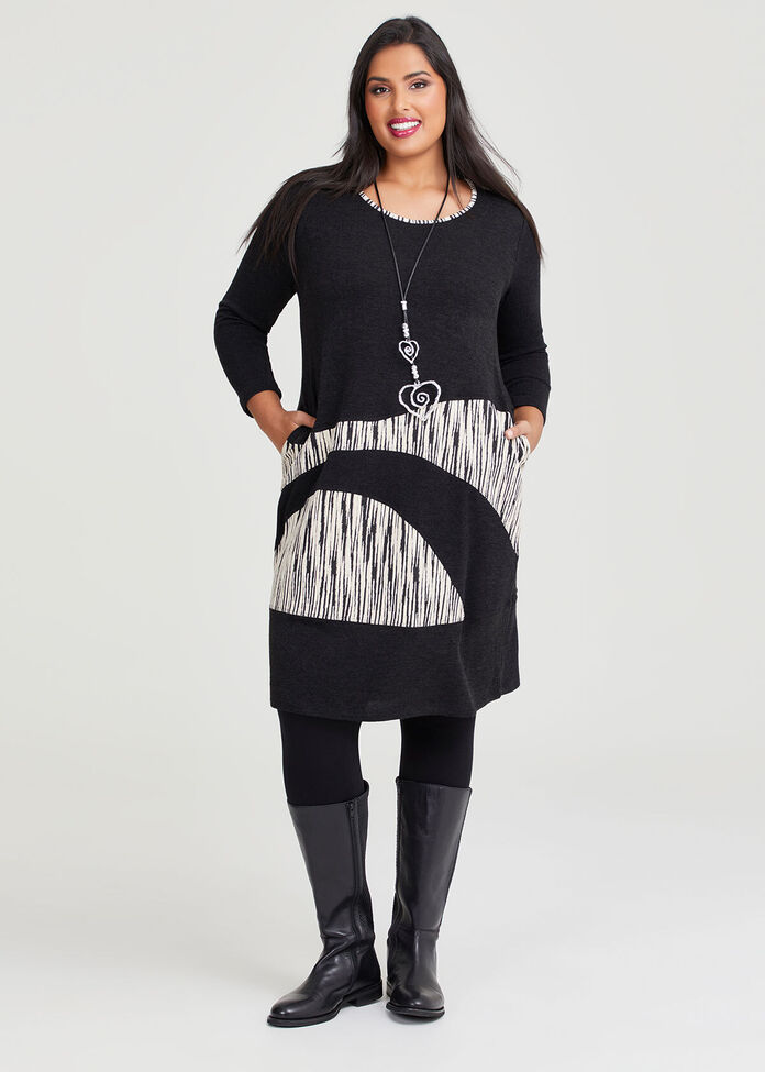 Shop Plus Size Splice Jacquard Snug Tulip Dress, Black | Taking Shape AU
