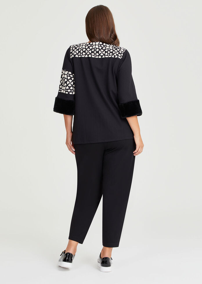 Shop Plus Size Spot Check Bamboo Ponte Top In Black Taking Shape Nz