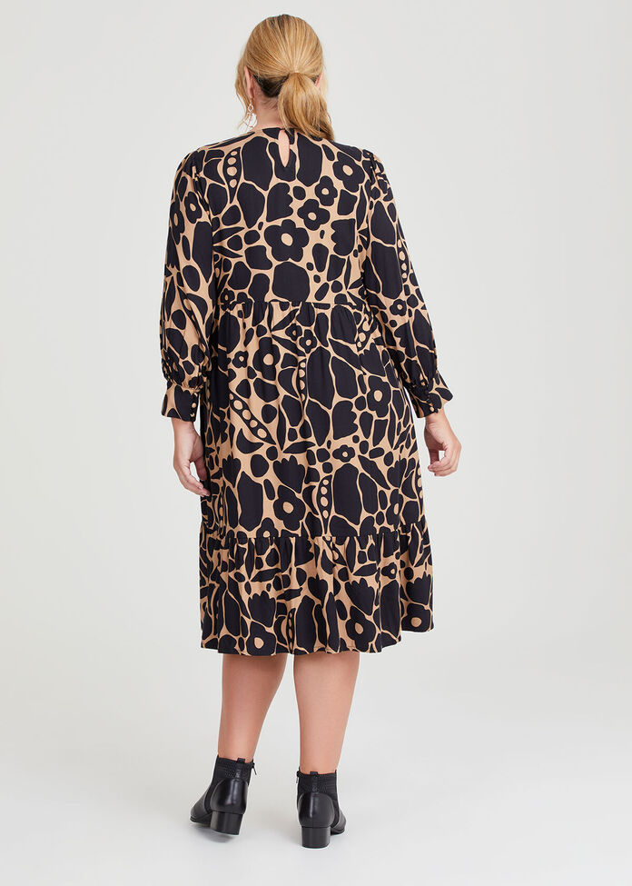 Shop Plus Size Natural Abstract Botanical Dress, Black | Taking Shape AU