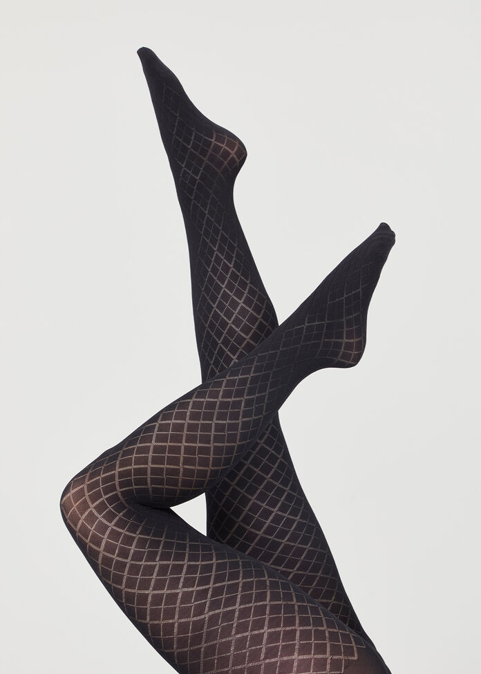 Shop Black Opaque Diamond Tights in Black | Accessories | Taking Shape AU