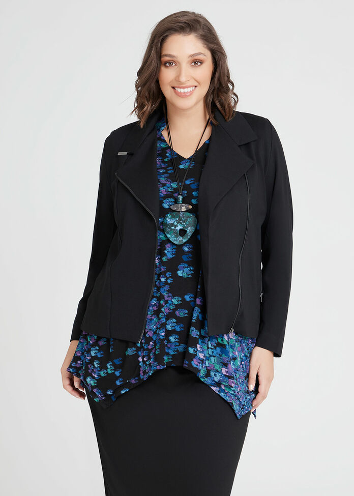 Shop Plus Size Lexi Zip Bamboo Ponte Jacket Black Taking Shape Au