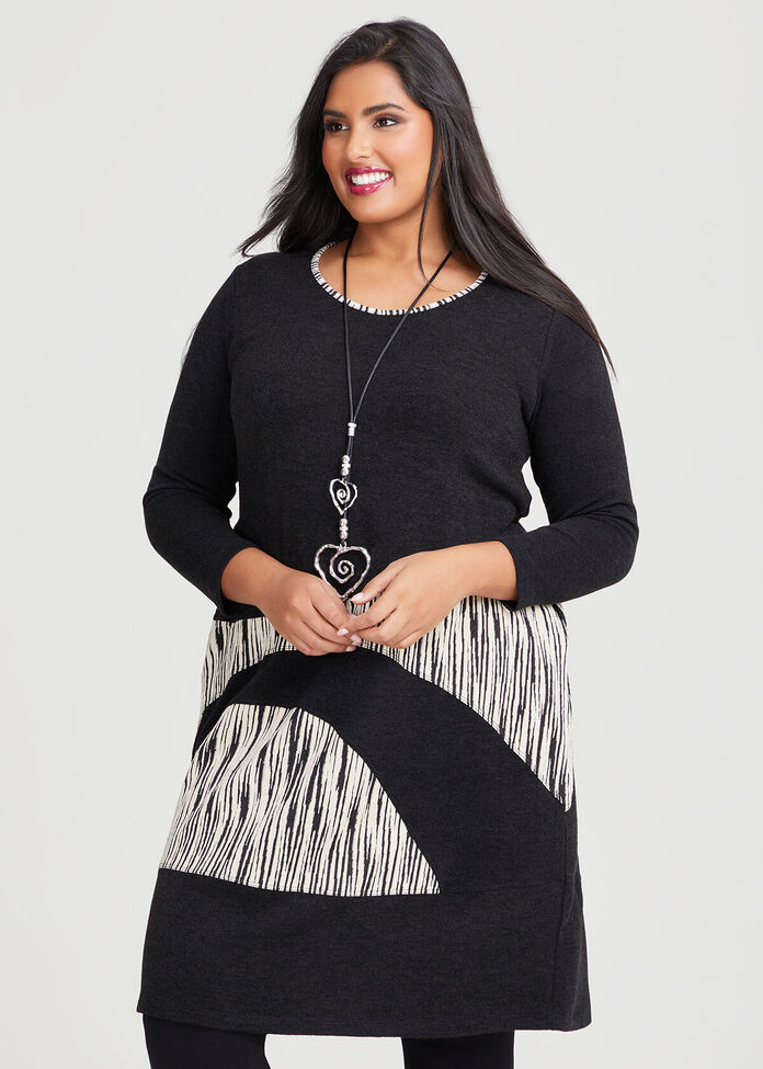 Shop Plus Size Splice Jacquard Snug Tulip Dress, Black | Taking Shape AU