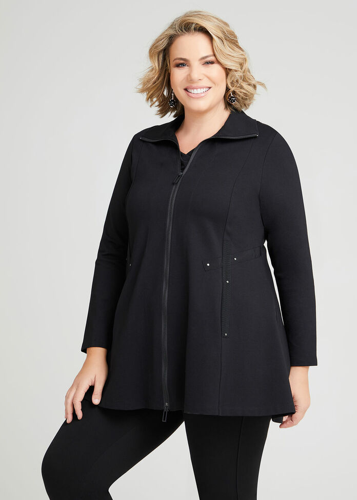Shop Plus Size Kyla Bamboo Ponte Jacket, Black | Taking Shape UK