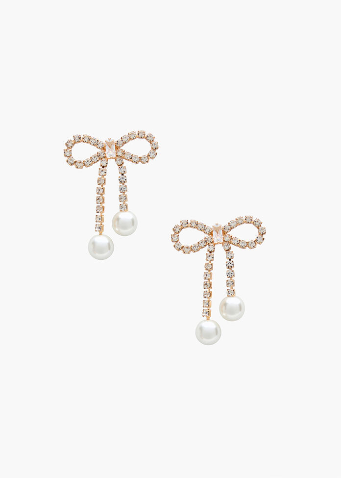 Shop Bow & Pearl Earrings in Multi | Accessories | Taking Shape AU