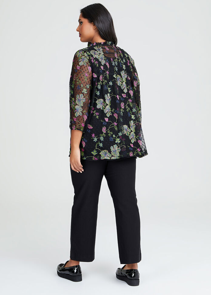 Shop Plus Size Glam Embroidered Spot Mesh Top, Multi | Taking Shape AU