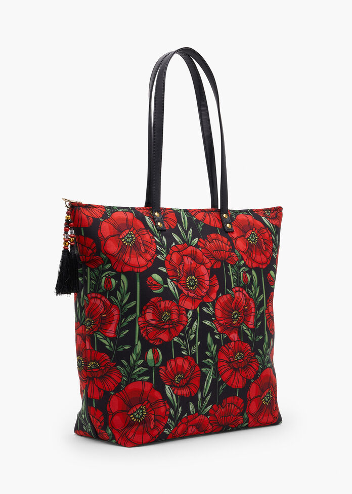 Shop Poppy Print Tote Bag in Red | Accessories | Taking Shape AU