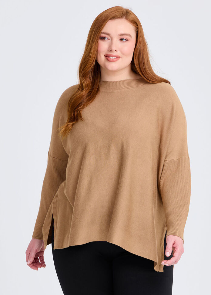 Shop Plus Size Batwing Natural Jumper, Brown | Taking Shape NZ