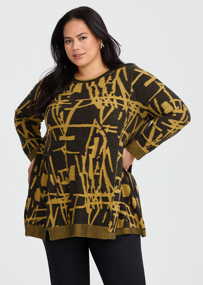 Shop Plus Size Abstract Cotton Knit Jumper, Multi | Taking Shape AU