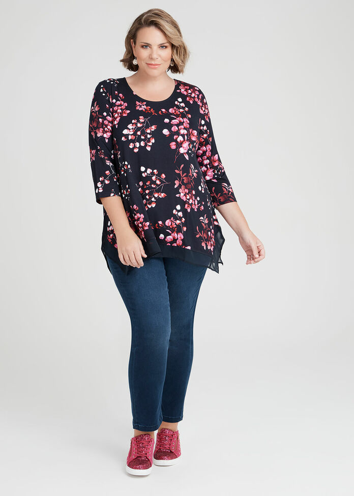Shop Plus Size Bamboo Floral Chiffon Top, Print | Taking Shape AU