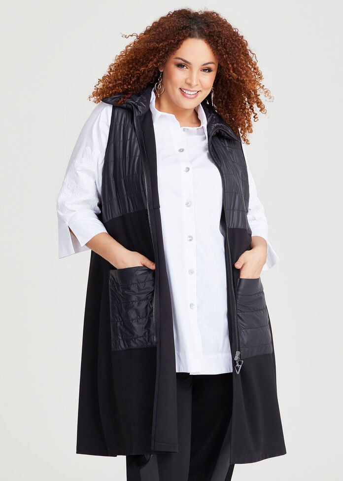Shop Plus Size Longline Zip Ponte Bamboo Vest Black Taking Shape Au