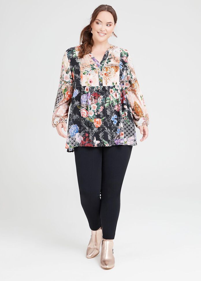 Shop Plus Size Natural Patchwork Mix Boho Top, Print | Taking Shape AU