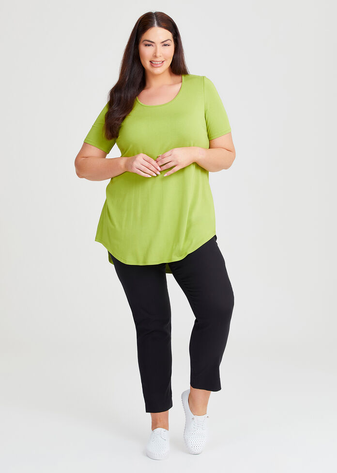 Plus Size Women's Bamboo Base Short Sleeve Top Lime Green | Taking Shape AU