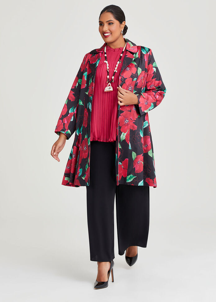 Shop Plus Size Poppy Satin Evening Coat, Red | Taking Shape NZ