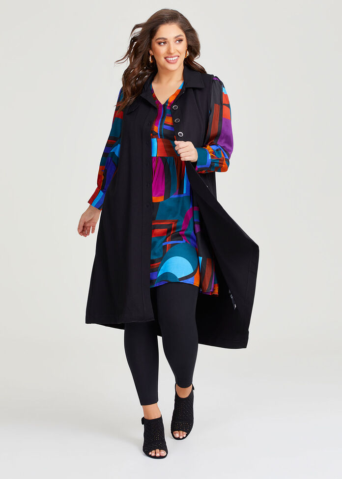 Shop Plus Size Long Bamboo Ponte Vest Black Taking Shape Au