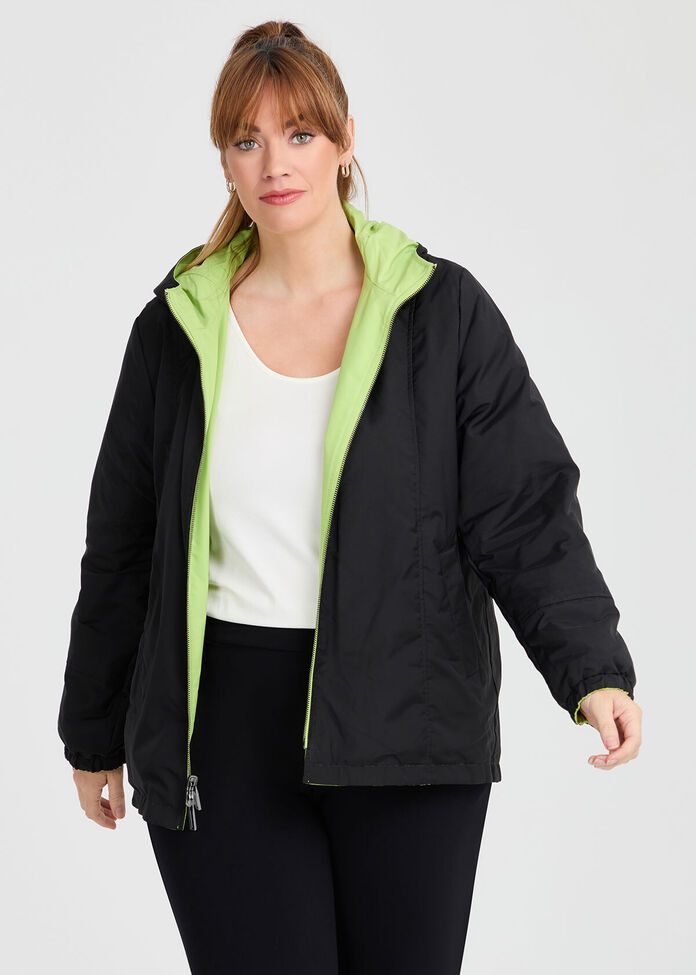 Shop Plus Size Reversible Shower Resist Ari Jacket, Green | Taking Shape AU