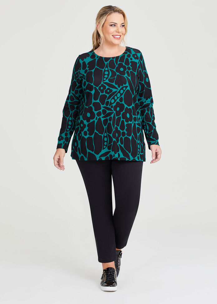 Shop Plus Size Bamboo Ponte Botanical Top, Green | Taking Shape AU