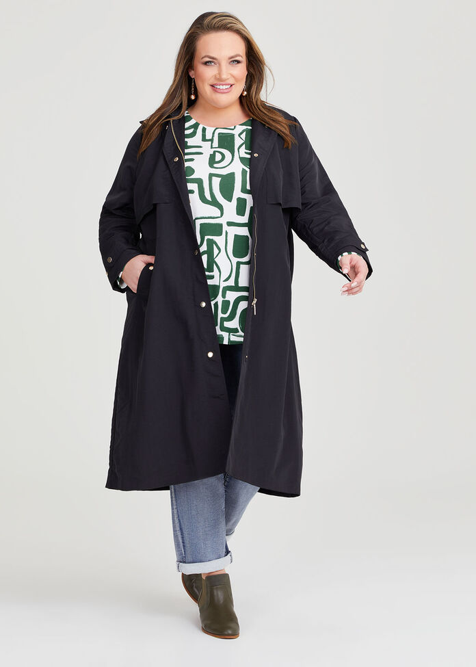 Shop Plus Size Bamboo Ponte Abstract Top In White Sizes 12 30