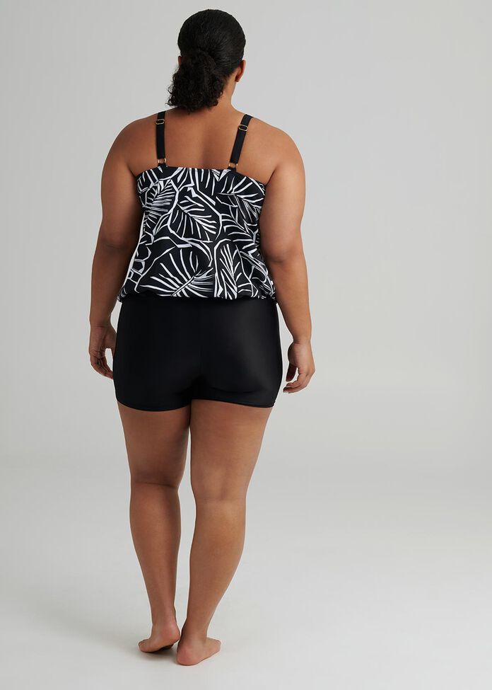 Shop Plus Size Bandeau Leaf Tankini In Black Taking Shape Au