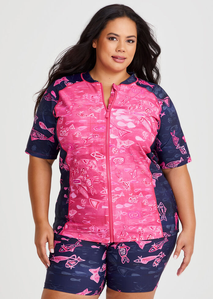 Shop Plus Size Elverina Daba Rash Vest, Multi | Taking Shape AU