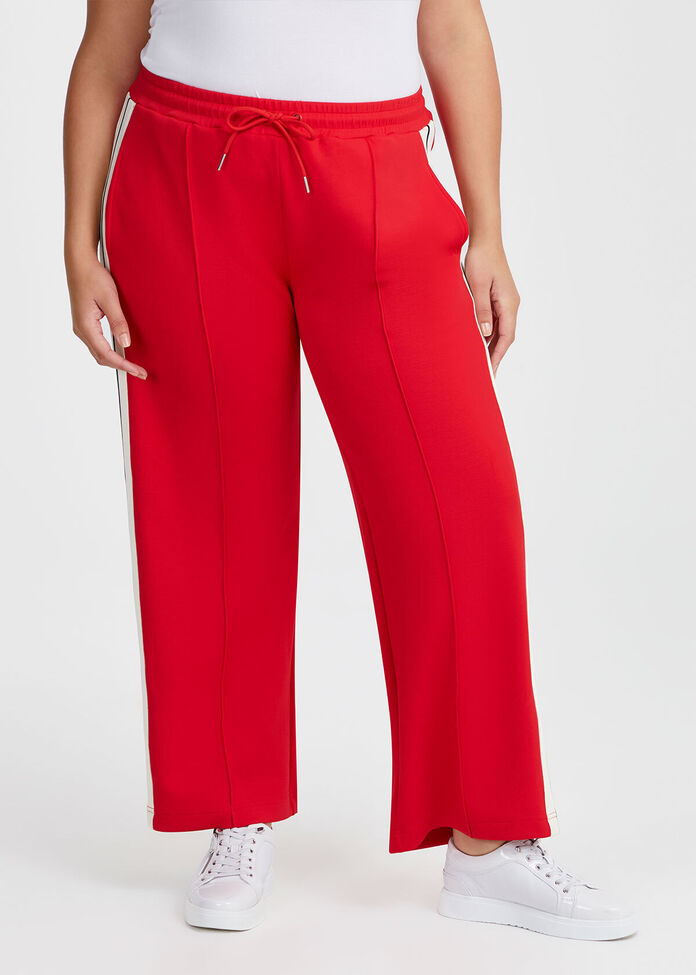 Plus Size Modal Side Stripe Trackpant: Red | Taking Shape AU