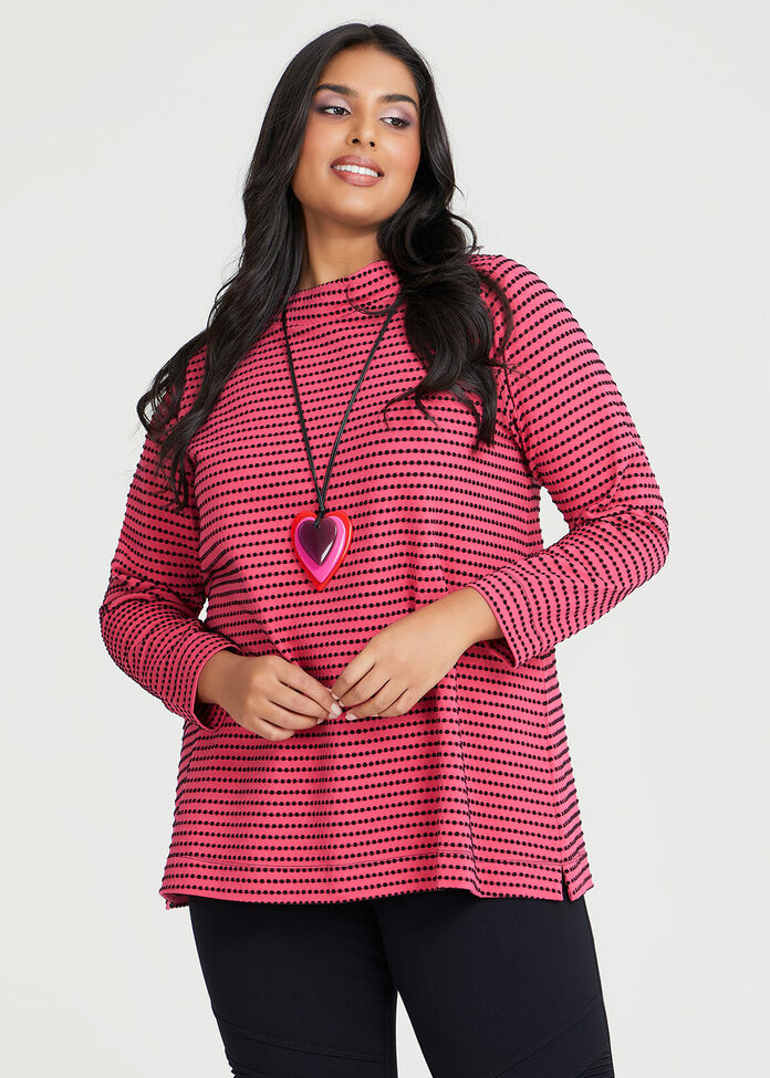 Shop Plus Size Cotton Dot Ticking Top, Red | Taking Shape AU