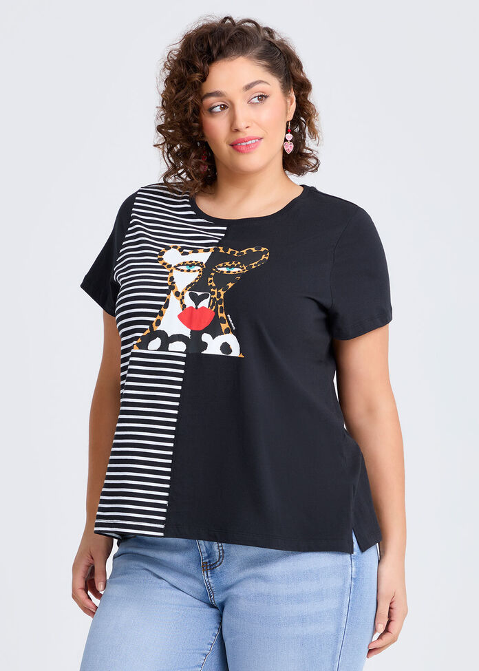 Shop Plus Size Cotton Bouffants Spliced T-shirt, Multi | Taking Shape NZ