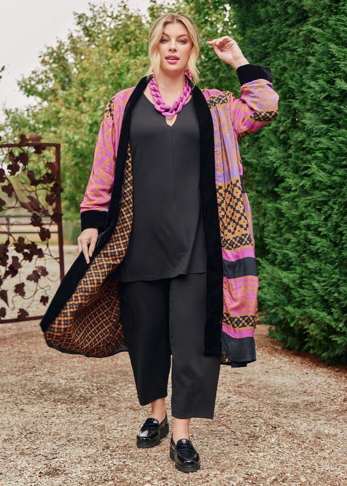 Shop Plus Size Reversible Natural Duster, Multi | Taking Shape AU