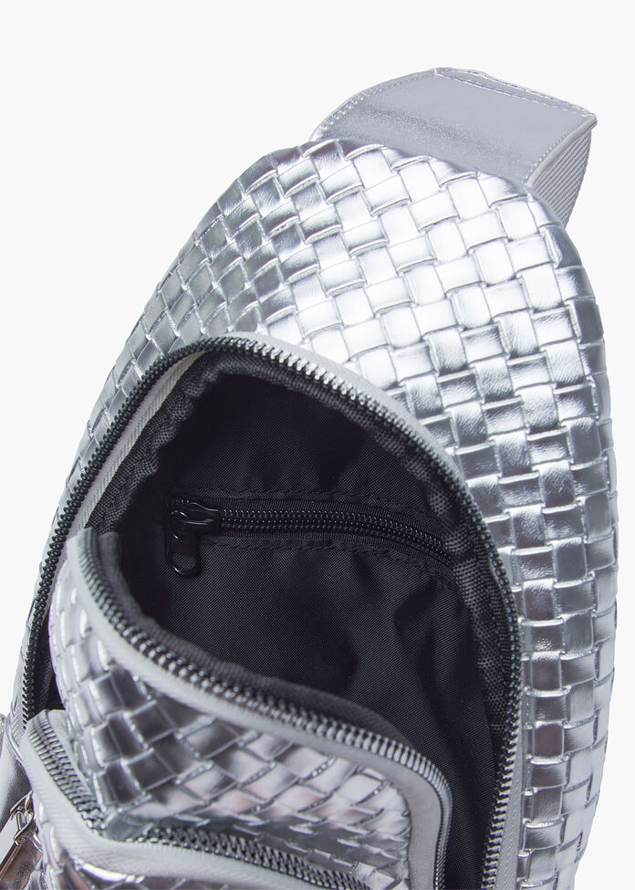 Shop Woven Xbody Sling Bag in Silver | Accessories | Taking Shape UK