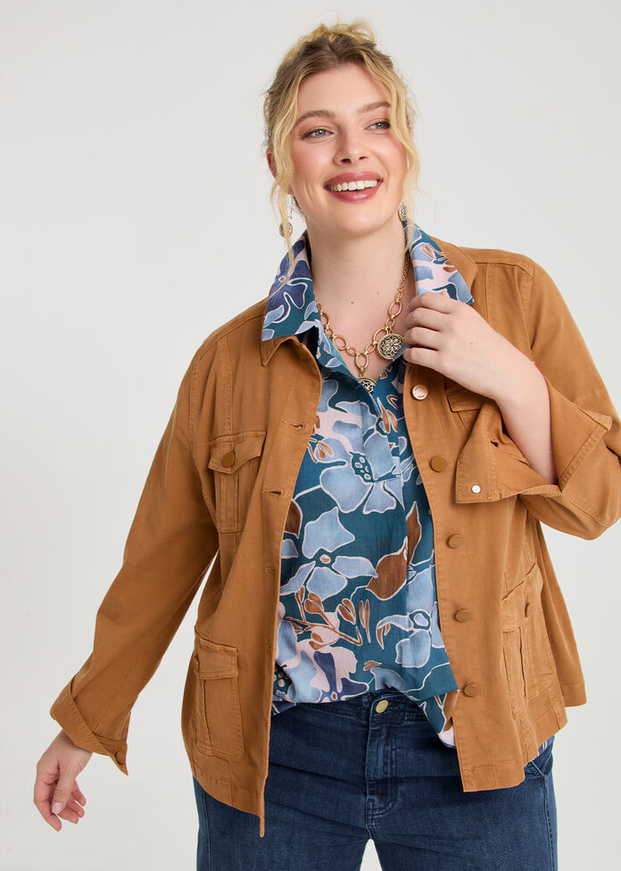 Shop Plus Size Cotton Floral Collared Top, Floral | Taking Shape NZ