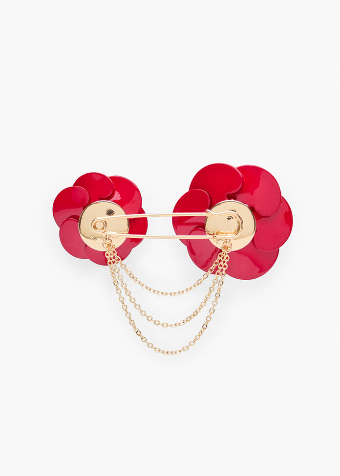 Shop Red Flower Pin Brooch in Red | Accessories | Taking Shape AU