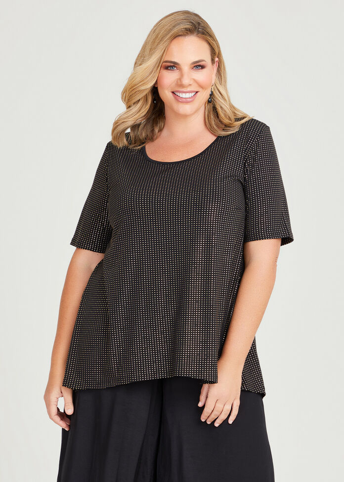 Shop Plus Size Foil Knit Top in Black | Taking Shape AU