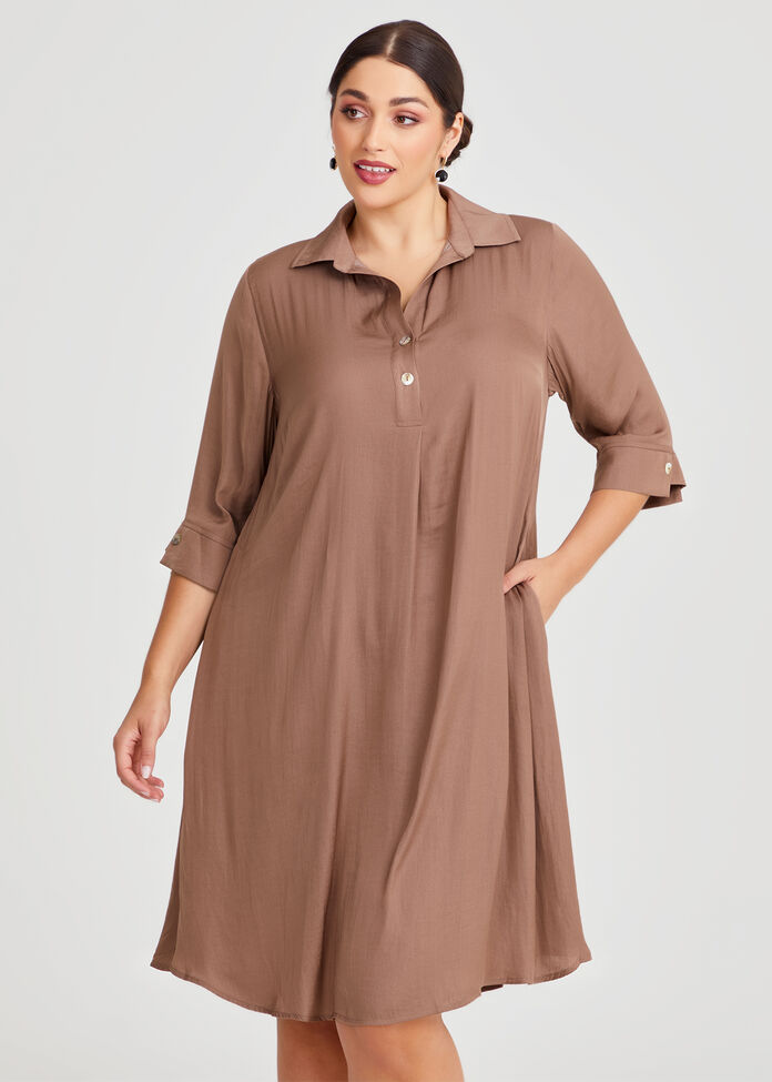 Plus Size Revival Luxe Swing Dress in Brown | Taking Shape AU