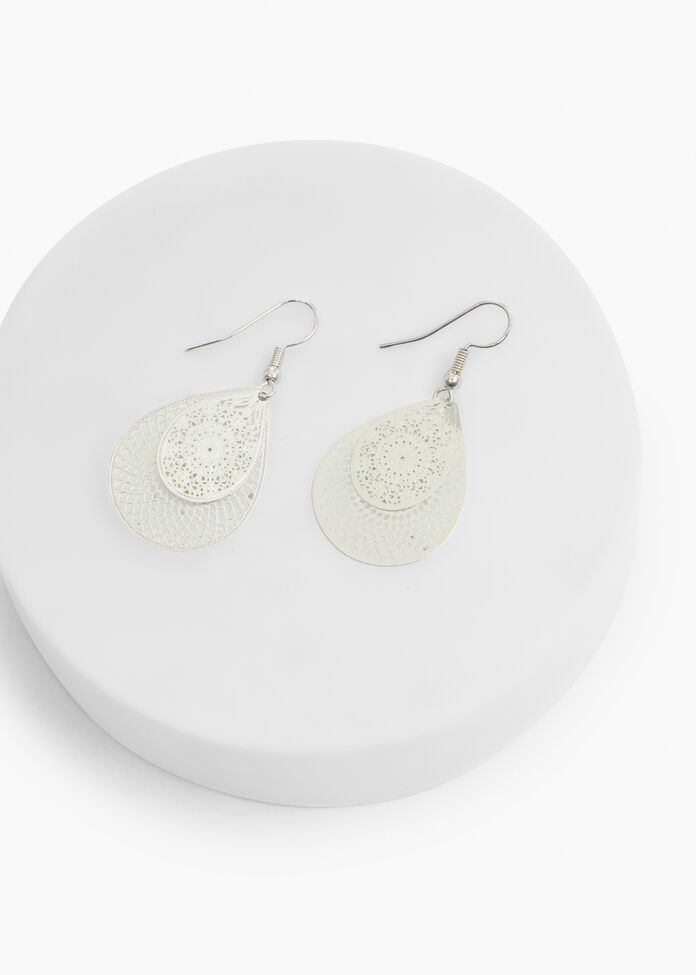Shop Natural Metal Filigree Earrings in Silver | Accessories | Taking ...
