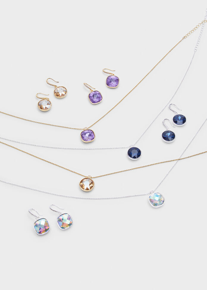 Shop Square Jewel Drop Necklace in Silver | Accessories | Taking Shape AU