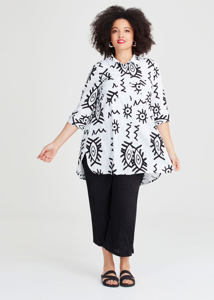 Plus Size Natural Mythical Shirt White & Black | Taking Shape AU