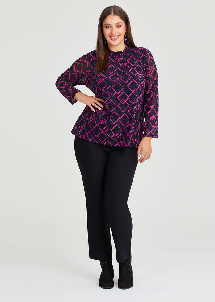 Shop Plus Size Mesh Abstract Geo Bonnie Top, Multi | Taking Shape AU