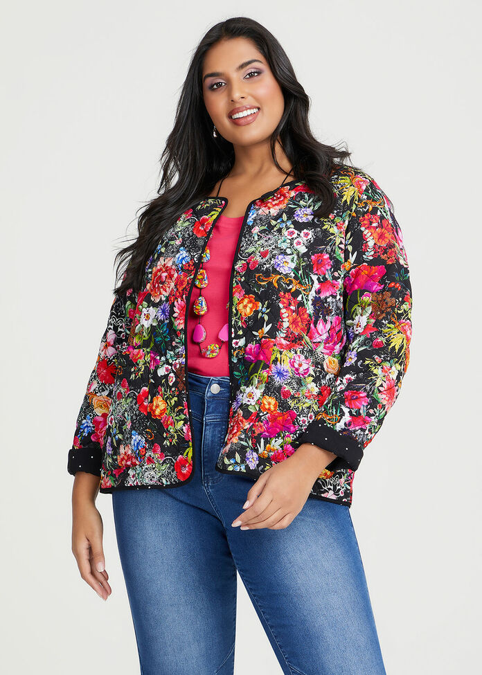 Shop Plus Size Natural Reversible Print Jacket, Multi | Taking Shape AU