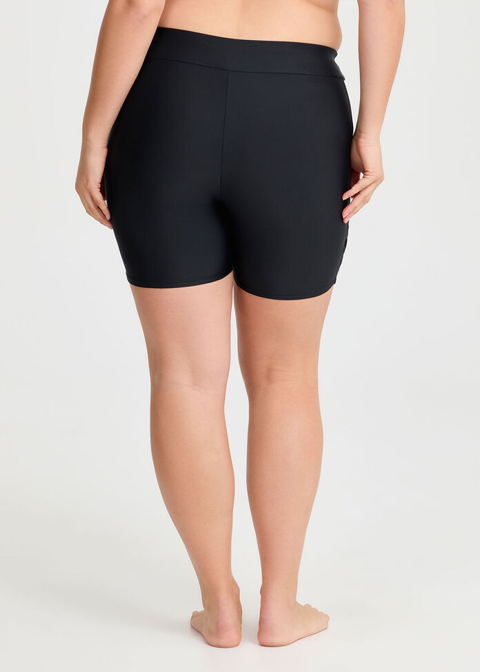 Shop Plus Size Mesh Splice Bind Swim Short, Black | Taking Shape HK