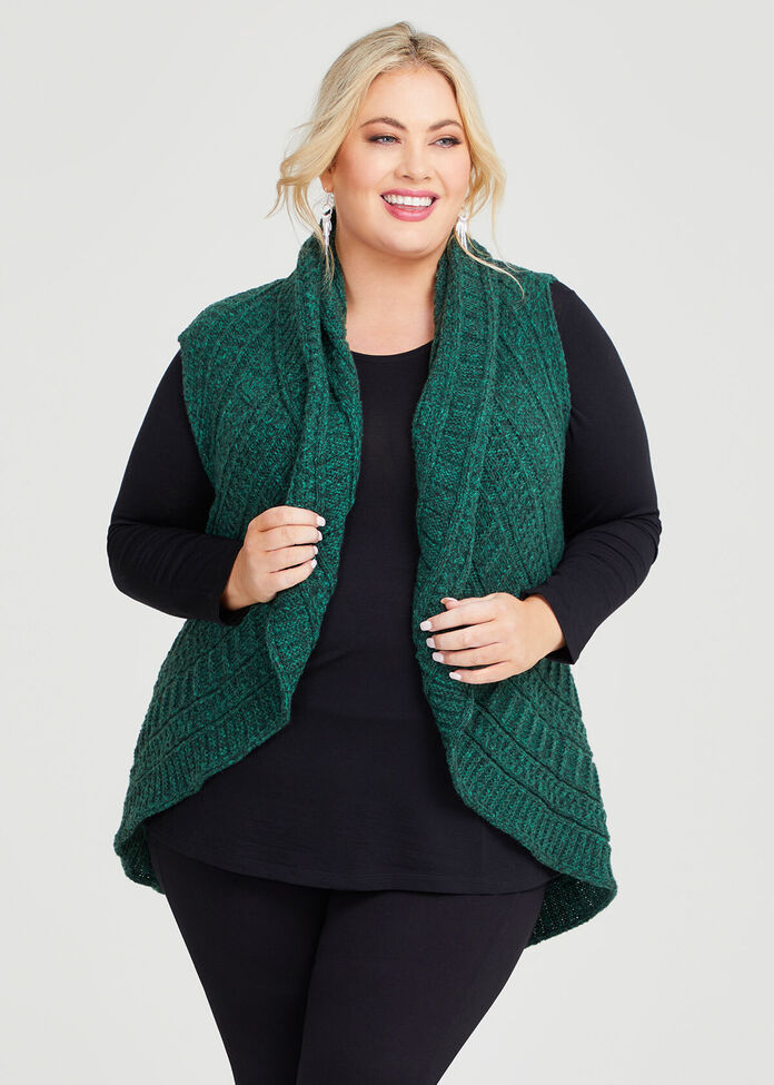 Shop Knitted Cascading Vest in Green | Accessories | Taking Shape AU