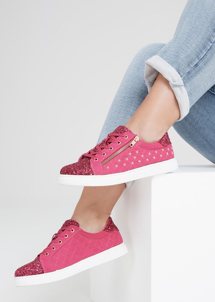 Shop Pink Soft Quilted Stud Sneaker | Comfortable Shoes | Taking Shape AU