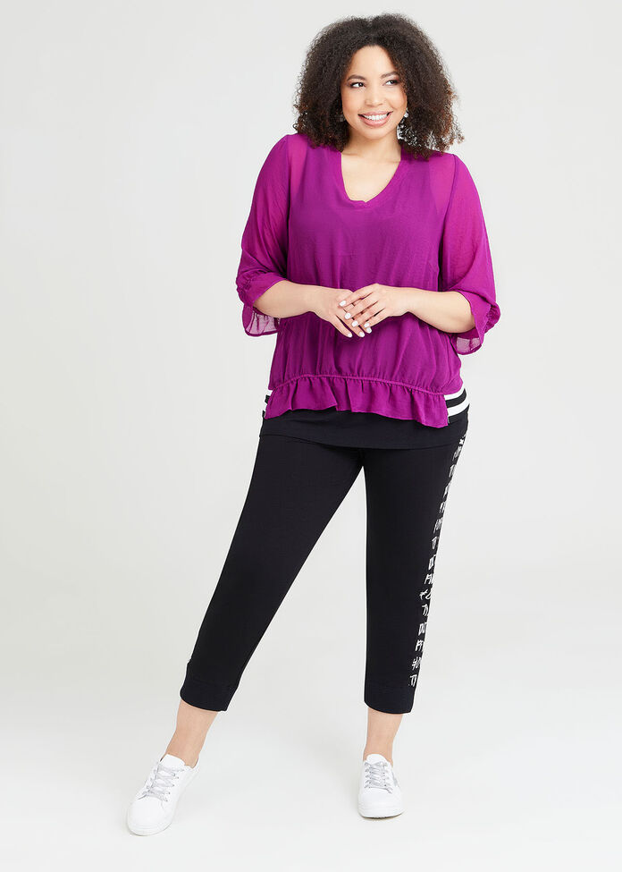 Shop Plus Size Chiffon Bron Ruffle Top in Purple | Taking Shape AU