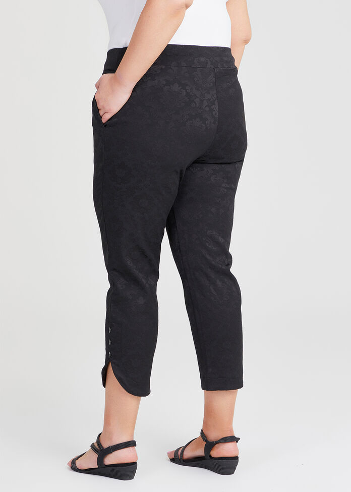 Shop Plus Size Jacquard Crop Pant, Black | Taking Shape AU