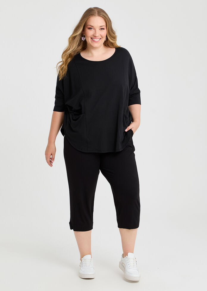 Shop Plus Size Pima Cotton Traveller Top, Black | Taking Shape NZ