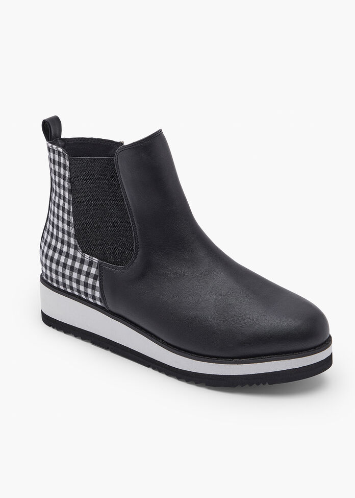 Shop Black Gingham Inside Zip Boot | Comfortable Shoes | Taking Shape AU