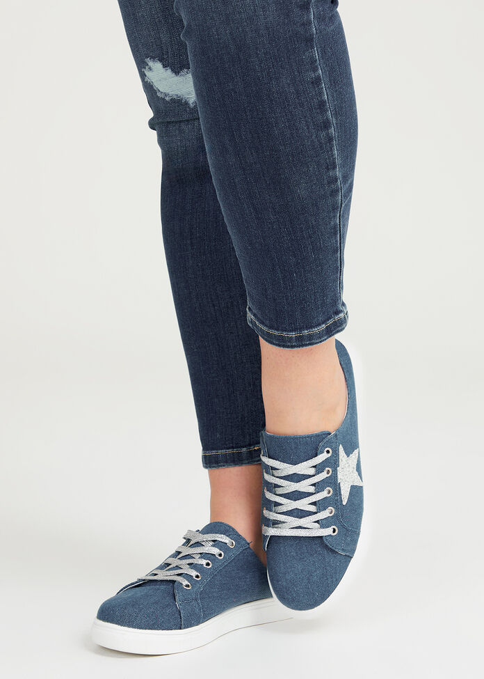 Shop Blue Denim Star Slide | Comfortable Shoes | Taking Shape AU