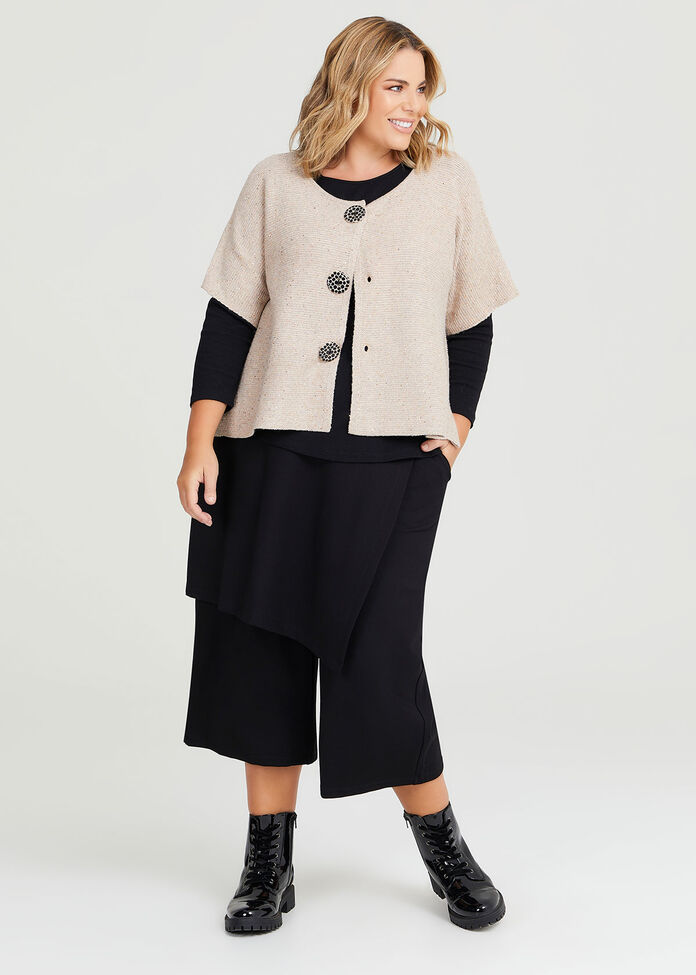 Shop Plus Size Sparkle Rib Knit Button Cardigan in Brown | Taking Shape AU