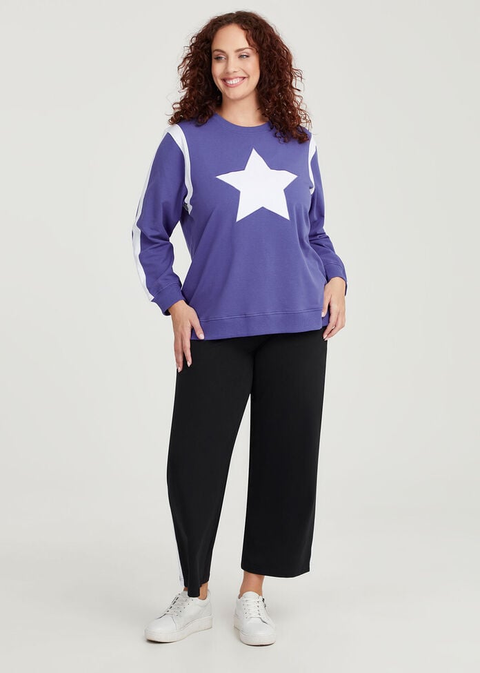 Shop Plus Size Cotton Active Spliced Sweatshirt, Blue | Taking Shape AU