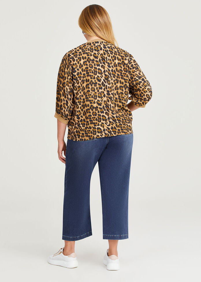 Shop Plus Size Natural Animal Print Bomber, Multi | Taking Shape NZ