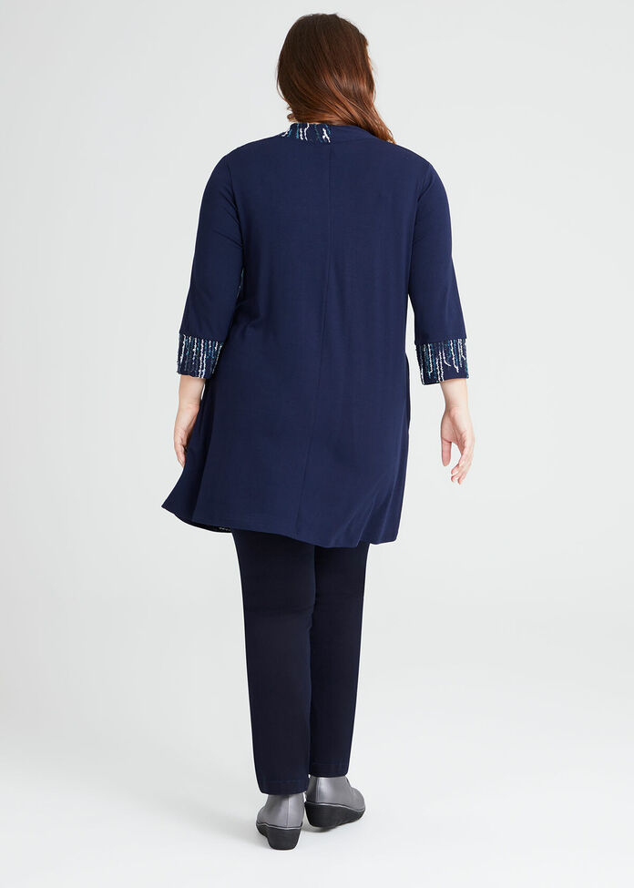 Shop Plus Size Embroidery Natural Tunic, Blue | Taking Shape UK
