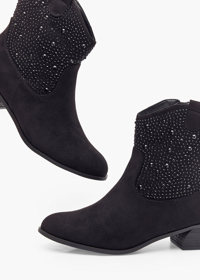 Shop Black Bejewelled Western Zip Boot | Comfortable Shoes | Taking ...